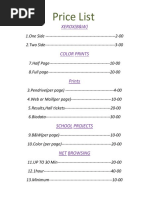 Xerox Price List | PDF