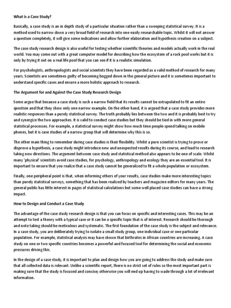 What Is A Case Study | PDF | Case Study | Scientific Method