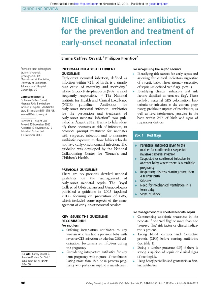 Guideline Review: NICE Clinical Guideline on the Prevention and ...
