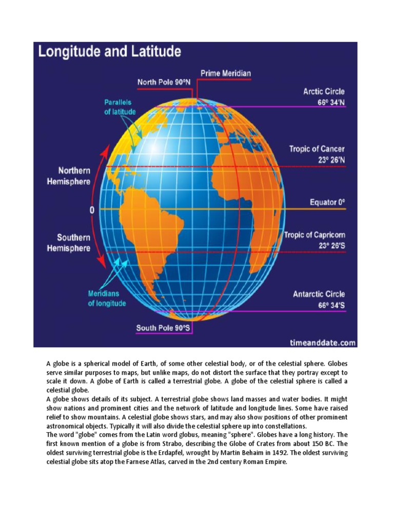 A Globe Is A Spherical Model of Earth | PDF