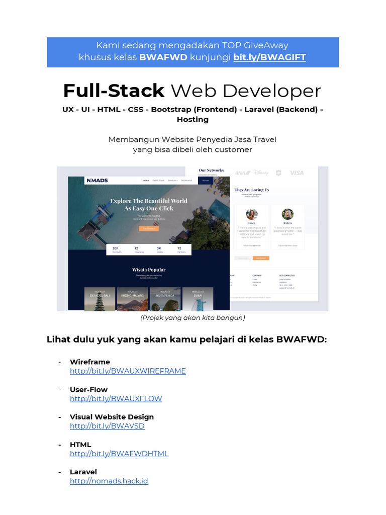 Kursus Full-Stack Web Developer BWAFWD | PDF