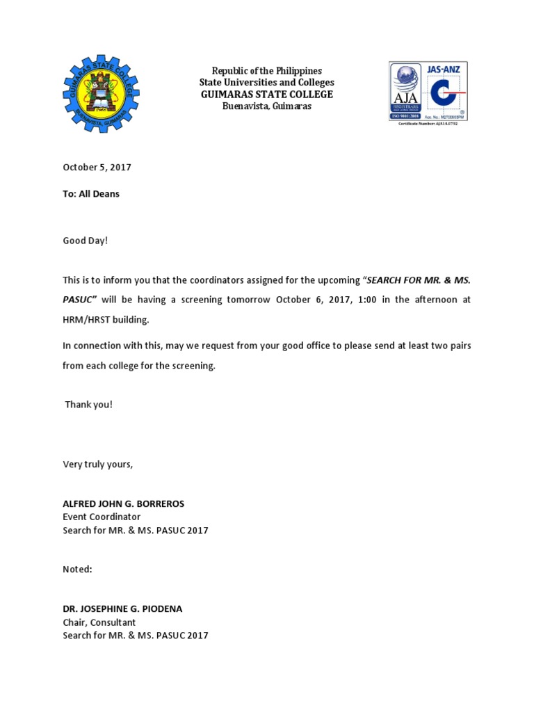 Request Letter | PDF