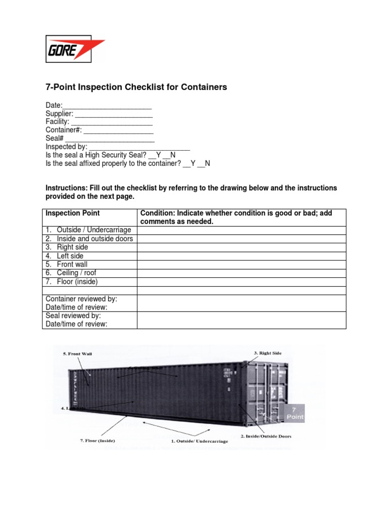 C-TPAT 7 Point Inspection Checklist | PDF | Civil Engineering ...