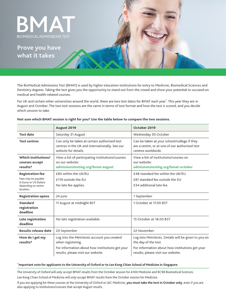 Bmat Flyer | PDF | Schools | Qualifications