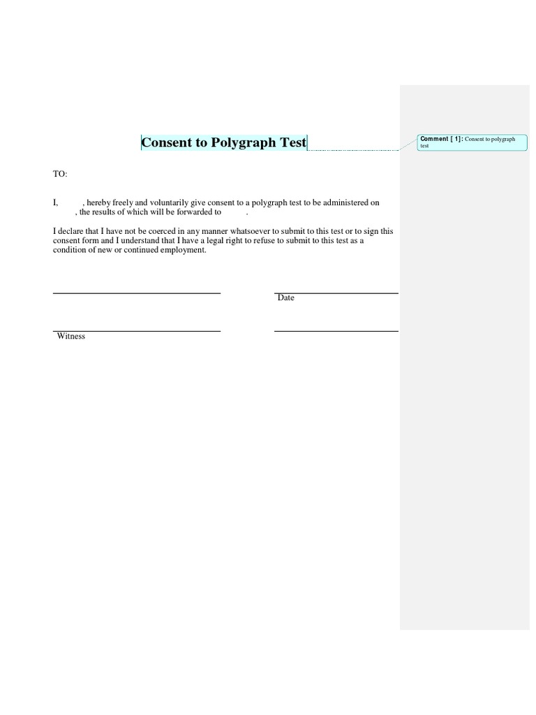 Consent To Polygraph Test PDF | PDF