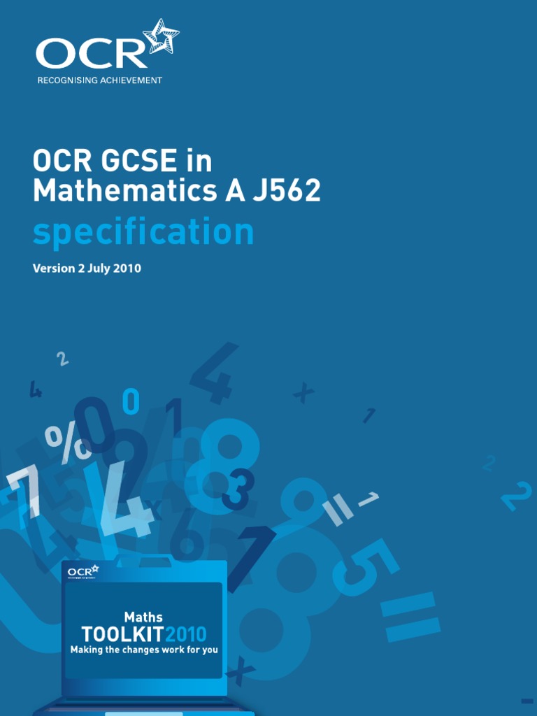 Ocr 31077 KD Gcse 2010 Spec | PDF | Numbers | Equations