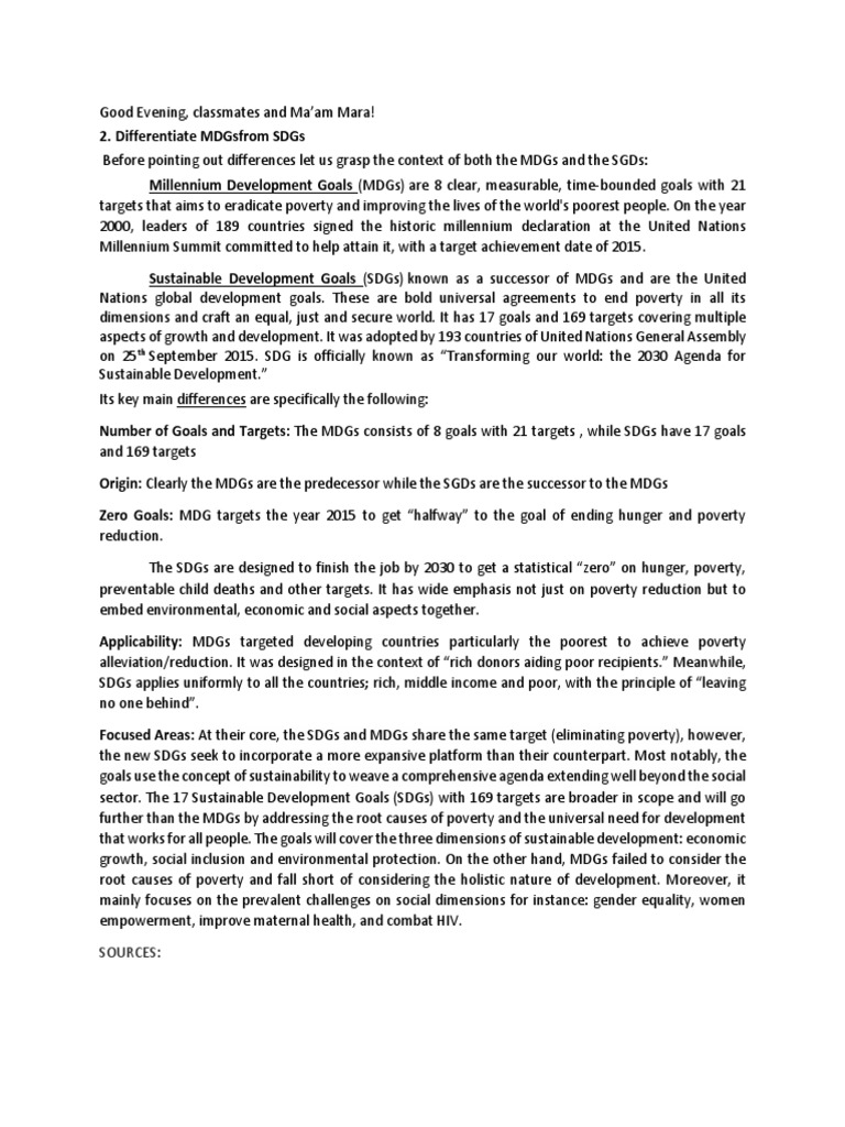 MDG and SDG | Download Free PDF | Millennium Development Goals ...