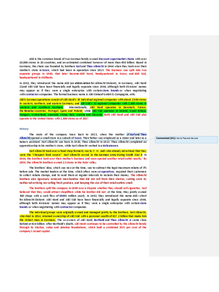 Aldi Case Study | PDF | Retailing | Retailers