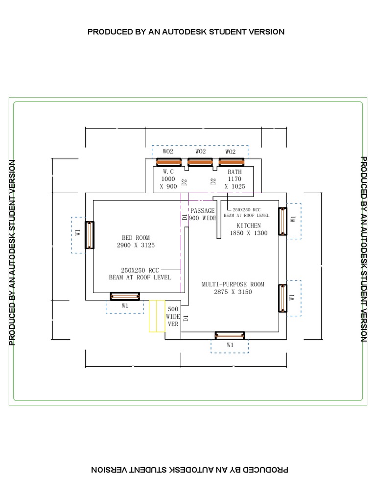 Floor plan showing dimensions for a multi-purpose community hall ...