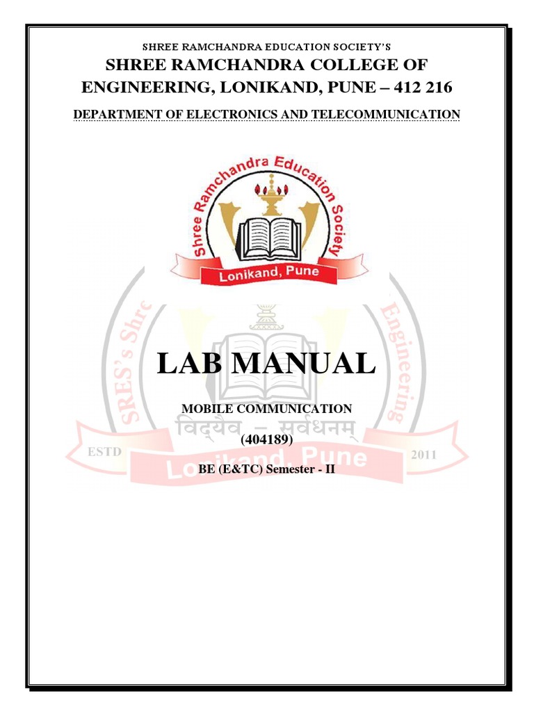 Lab Manual: Shree Ramchandra College of Engineering, Lonikand, Pune ...