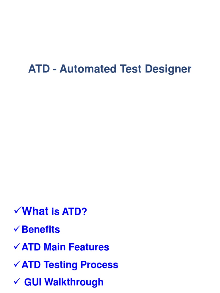 ATD - Automated Test Designer | PDF