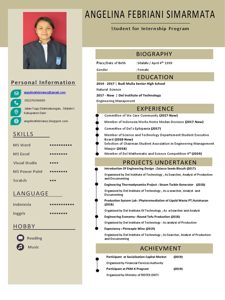 Angelina Febriani Simarmata: Biography | Download Free PDF | Learning ...