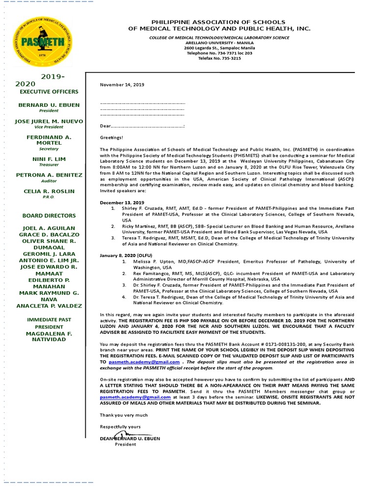 Invitation to Medical Seminar 2019-2020 | PDF | Medicine | Health Care