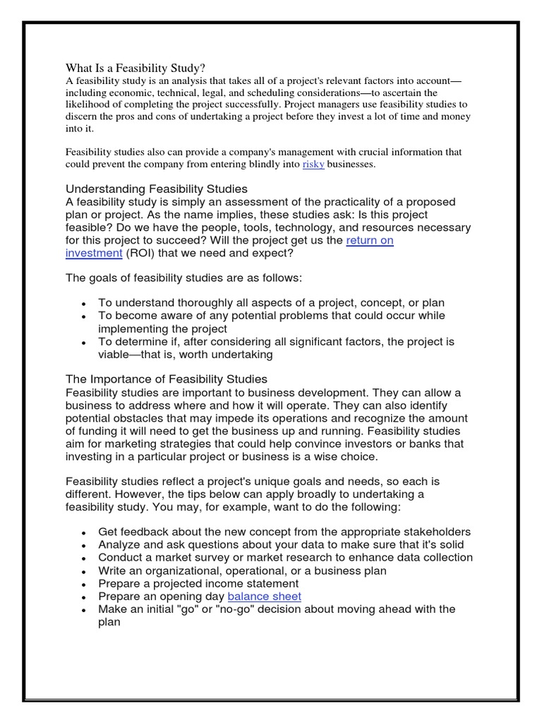 What Is A Feasibility Study | PDF | Feasibility Study | Marketing