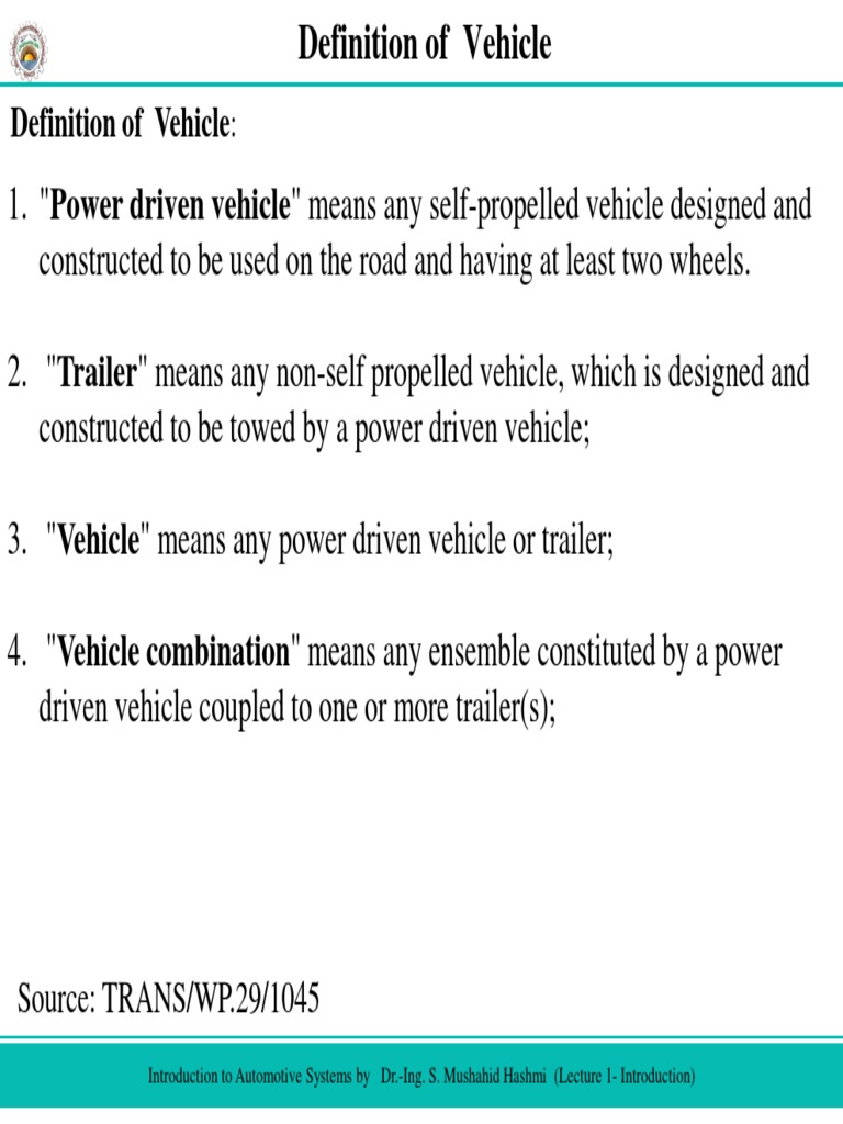Defining Vehicles: An Analysis of Power-Driven Transport Types and ...