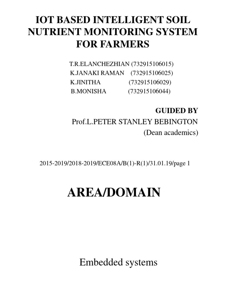 Iot Based Intelligent Soil Nutrient Monitoring System For Farmers | PDF ...