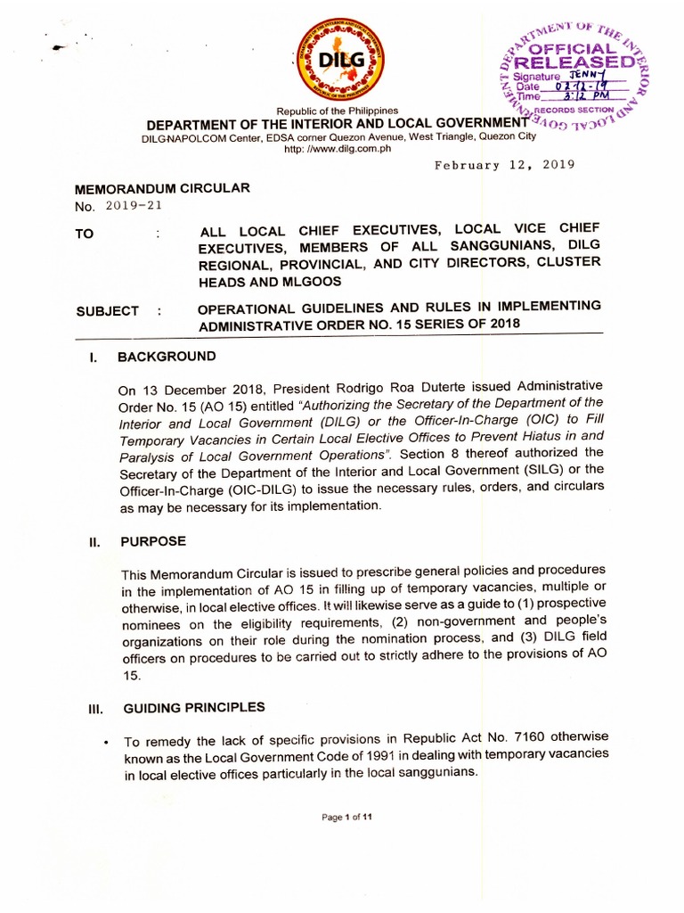Dilg Memocircular 2019213 - 9467cafa7b PDF | PDF