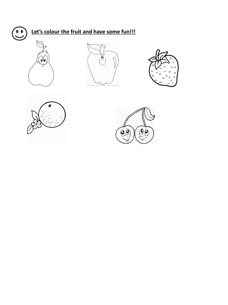Colour The Fruit Worksheet | PDF