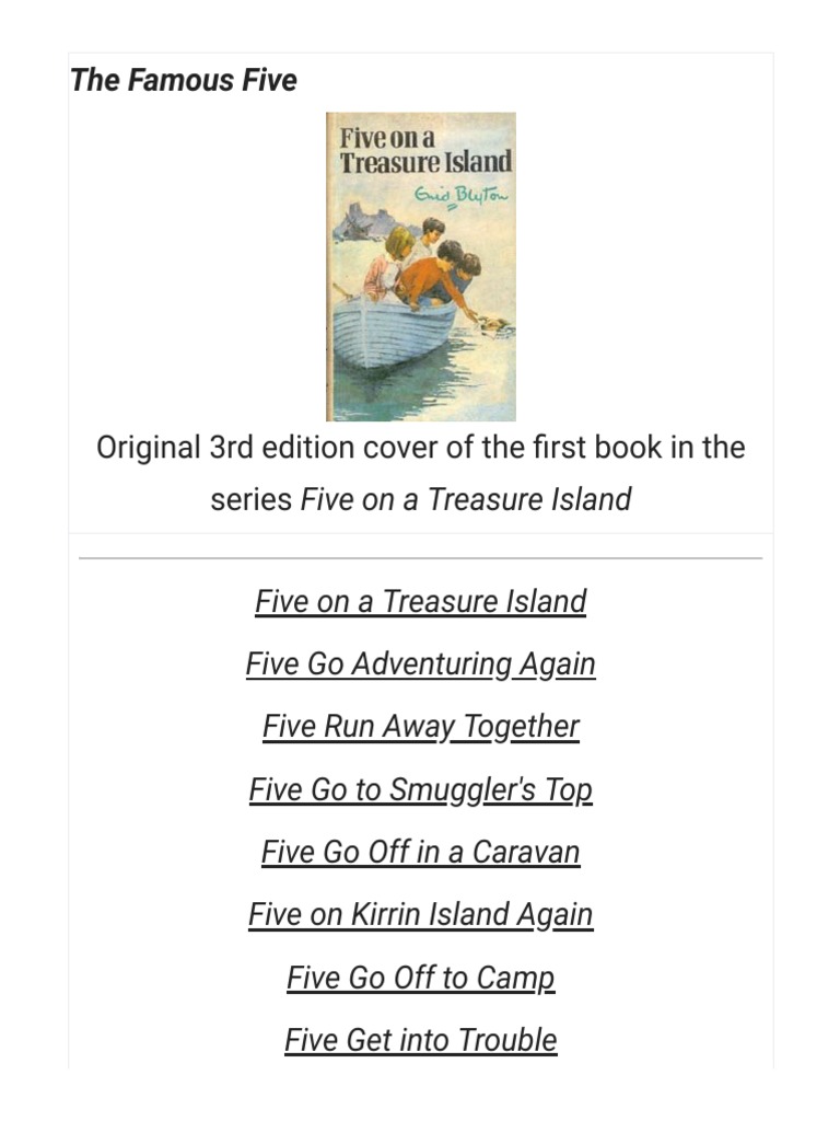 The Famous Five (Novel Series) - Wikipedia | PDF