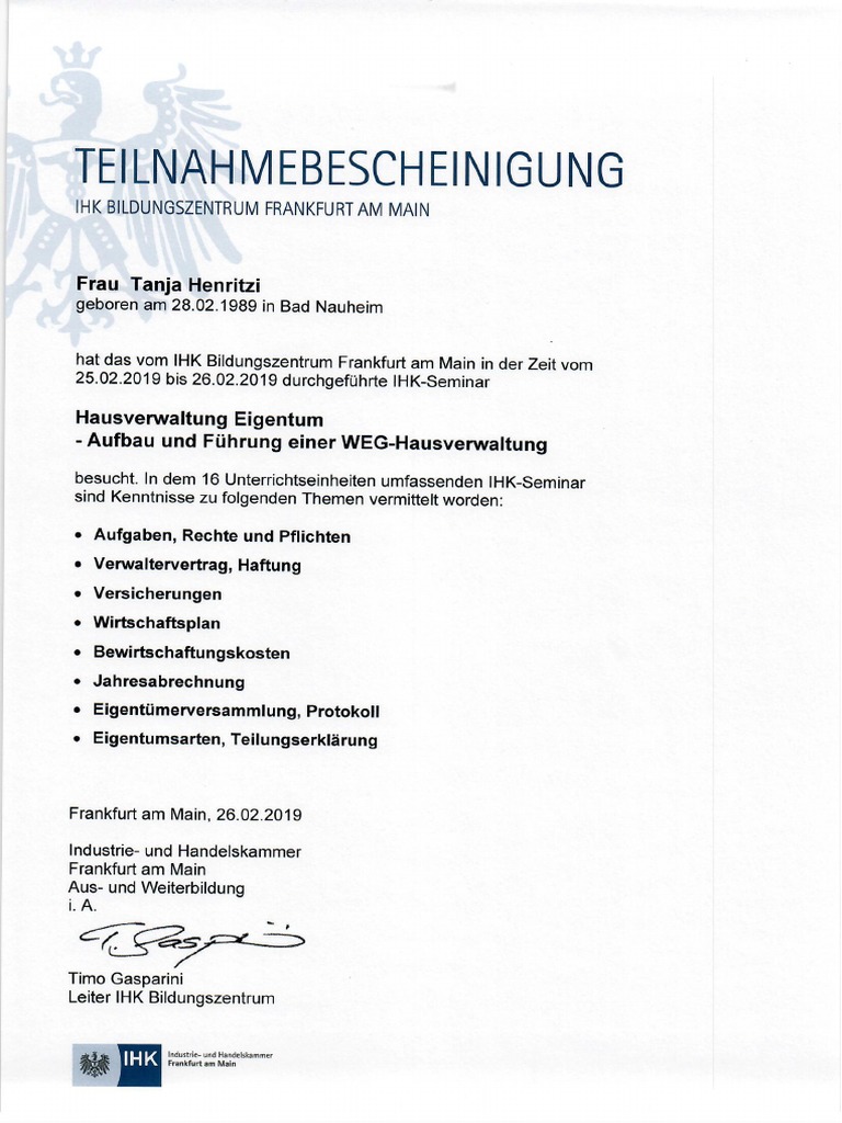 Zertifikat IHK PDF | PDF