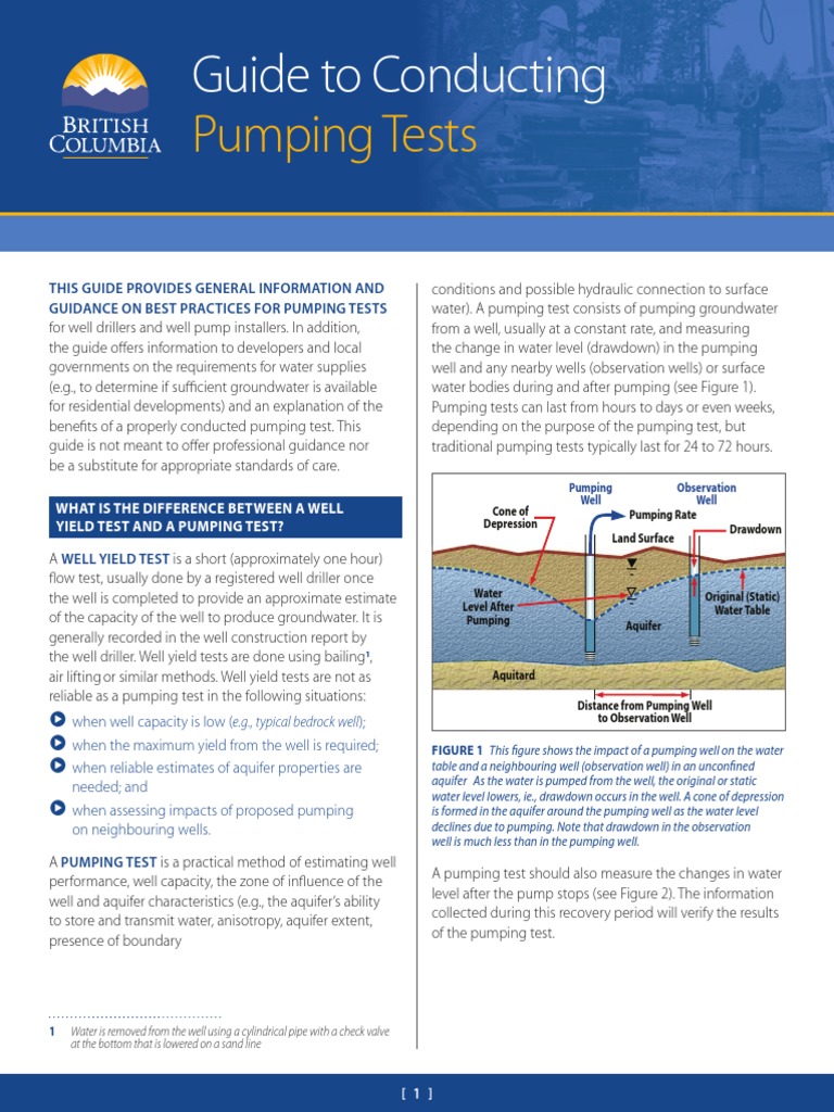 Guide To Conducting Pumping Tests | Download Free PDF | Aquifer ...