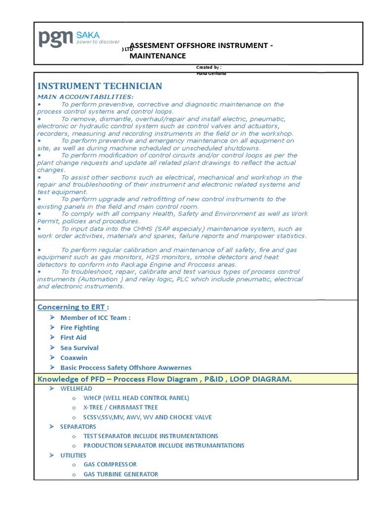 Offshore Instrument Technician Assessment | PDF | Programmable Logic ...