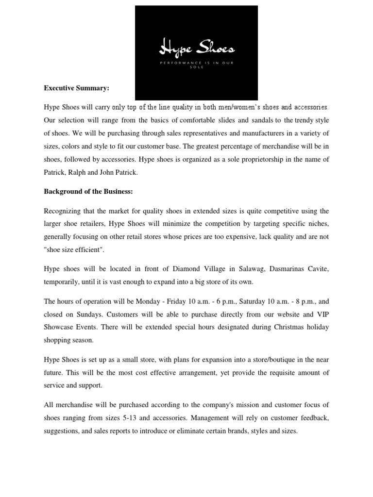 Hype Shoes | PDF | Retail | Shoe