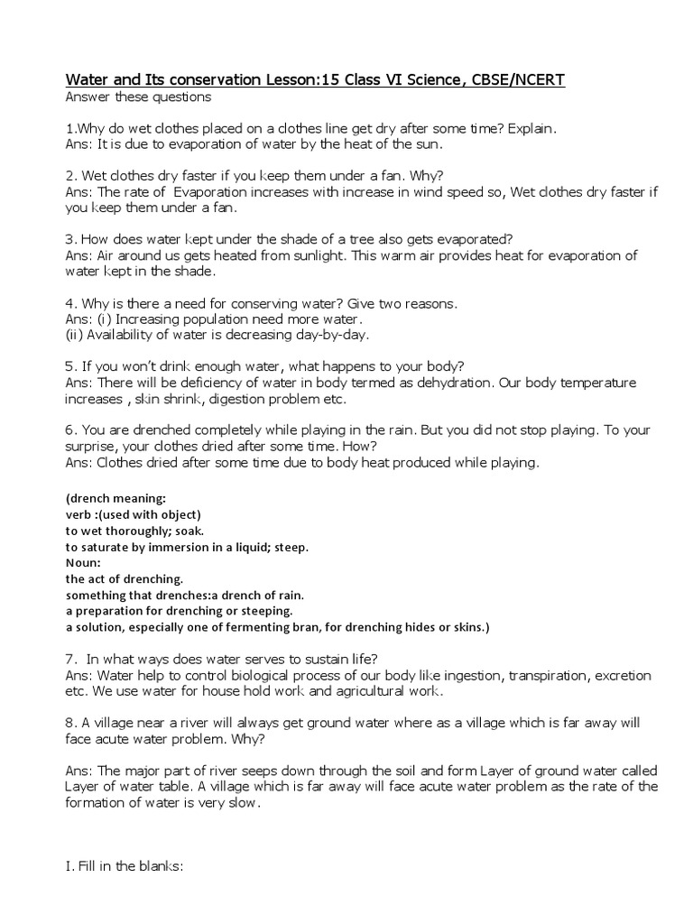 Water and Its Conservation Lesson | PDF | Water Scarcity | Water Vapor