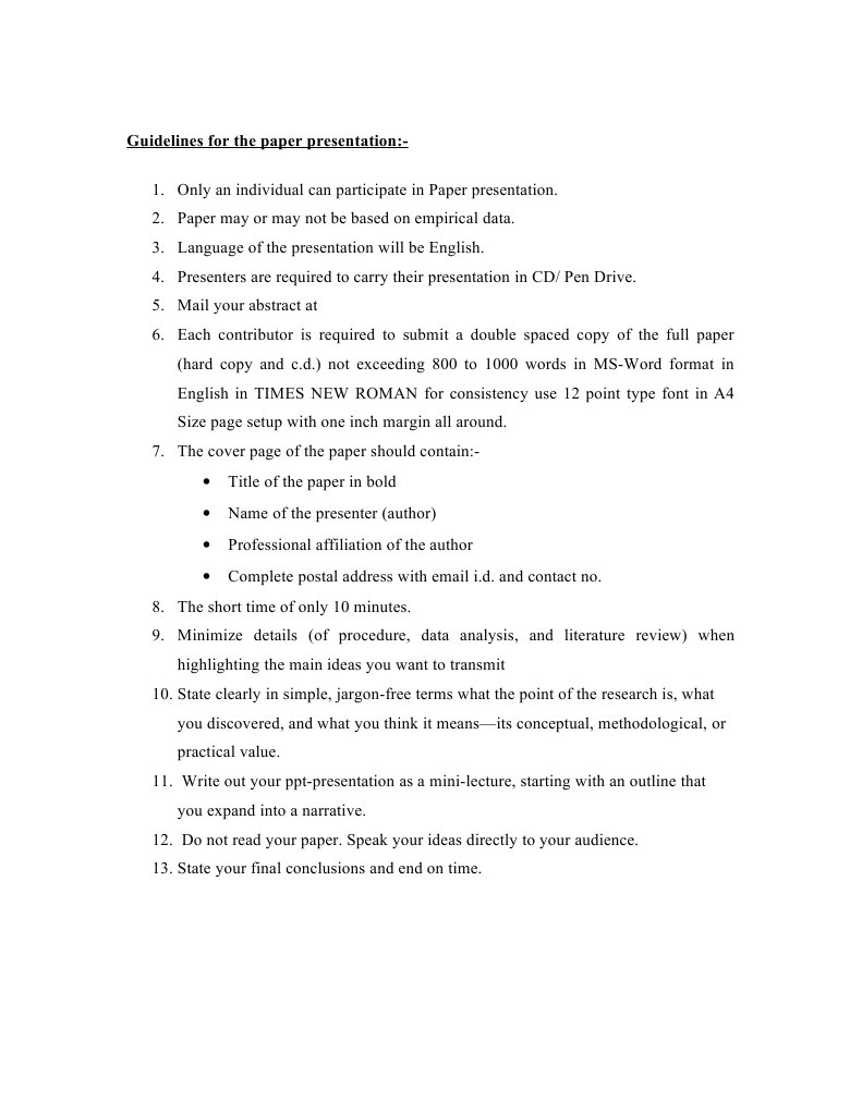 Paper Presentation Guidelines | PDF