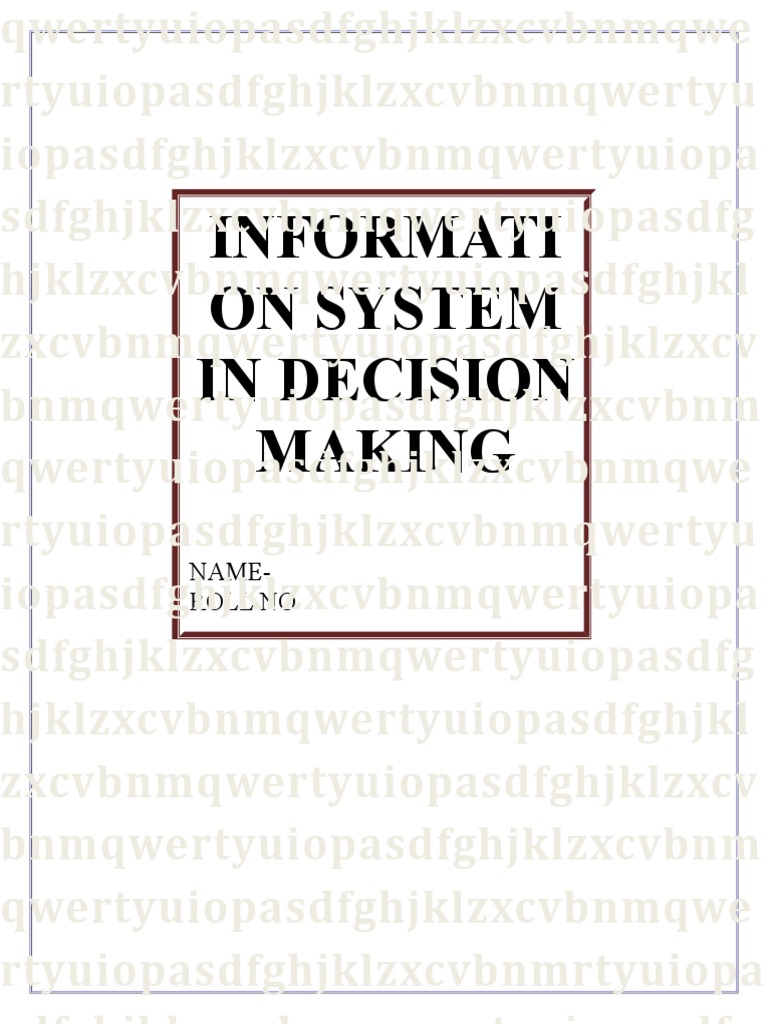 Information System in Decision Making | PDF | Information System ...