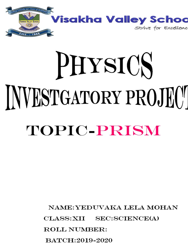 Physics Project | PDF | Prism | Reflection (Physics)