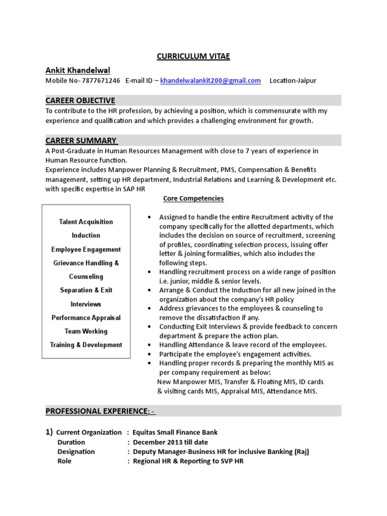 CV Format | PDF | Human Resource Management | Human Resources