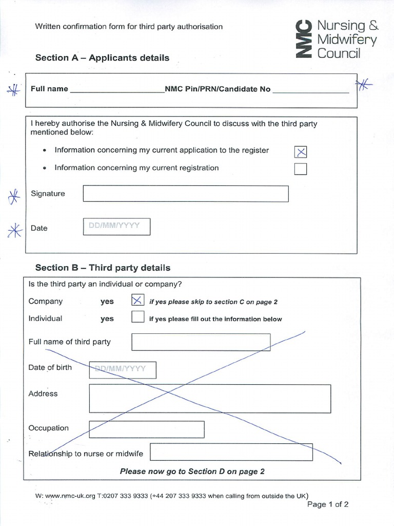 3rd Party NMC Authorisation Form | PDF