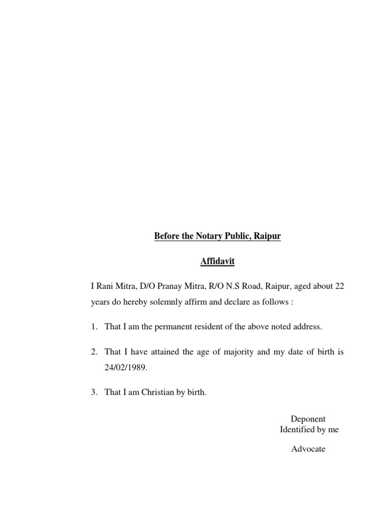 Conversion of Religion Affidavit - PDF | PDF