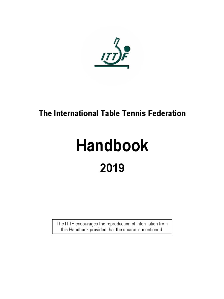 Handbook: The International Table Tennis Federation | PDF | Table ...