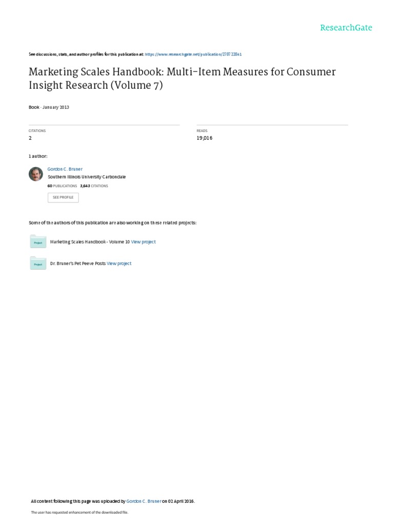 Marketing Scales Handbook: Multi-Item Measures For Consumer Insight ...