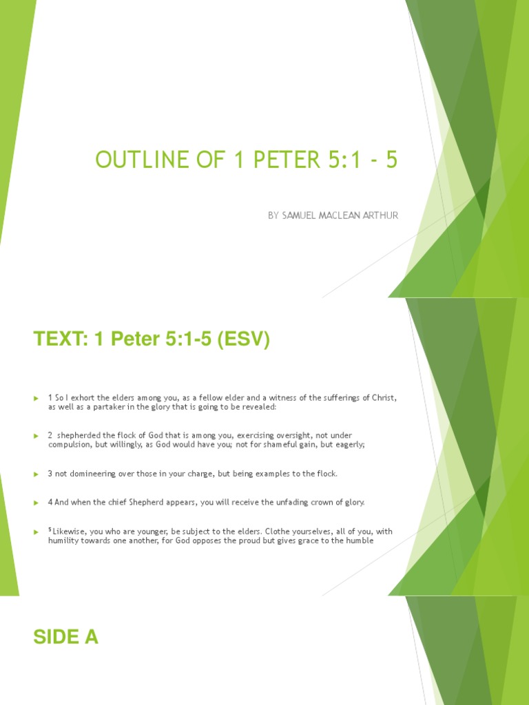 Outline of 1 Peter 5 | Download Free PDF | Elder (Christianity) | Humility