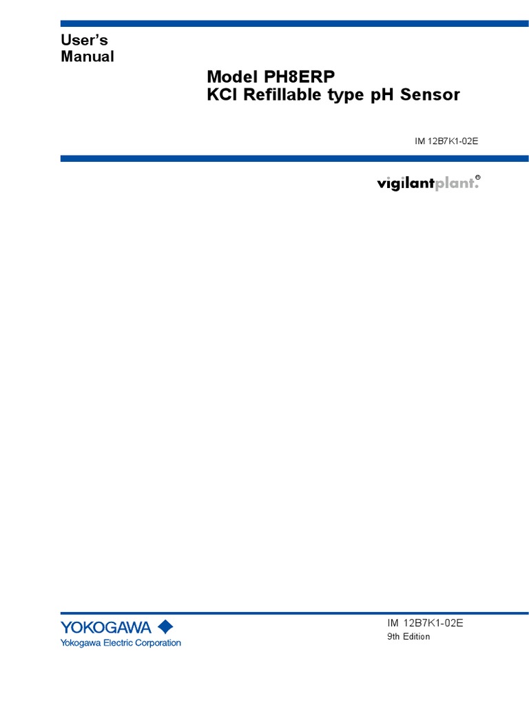 Model Ph8Erp KCL Refillable Type PH Sensor: User'S Manual | PDF | Ph ...