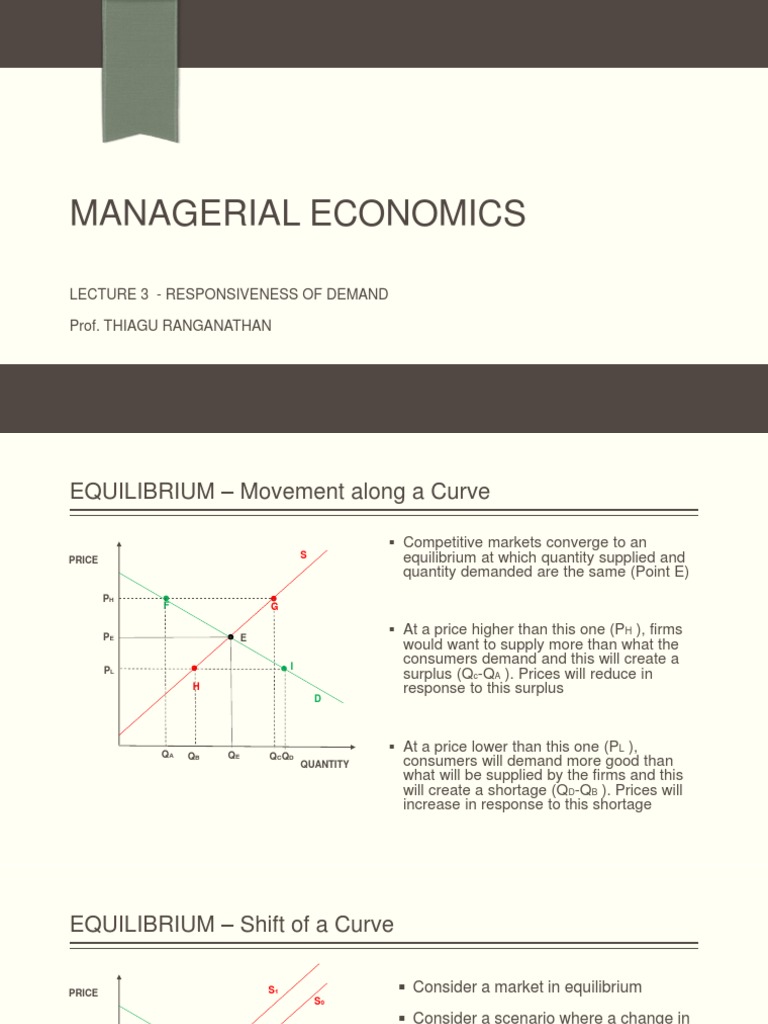 Managerial Economics: Lecture 3 - Responsiveness of Demand Prof. Thiagu ... Managerial Economics: Lecture 3 - Responsiveness of Demand Prof. Thiagu ...