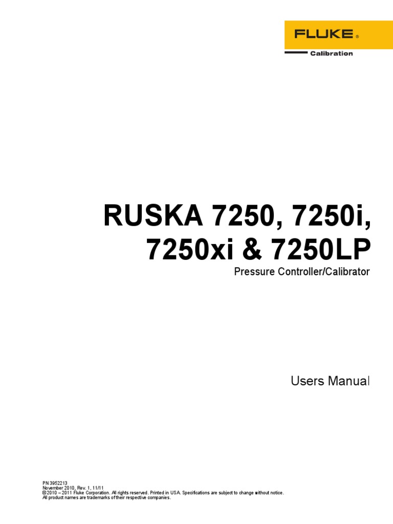 RUSKA 7250, 7250i, 7250xi & 7250LP: Users Manual | PDF | Pressure ...