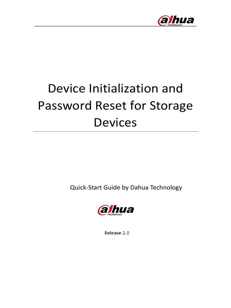 Dahua Device Init & Password Reset Guide | PDF | Password | Qr Code