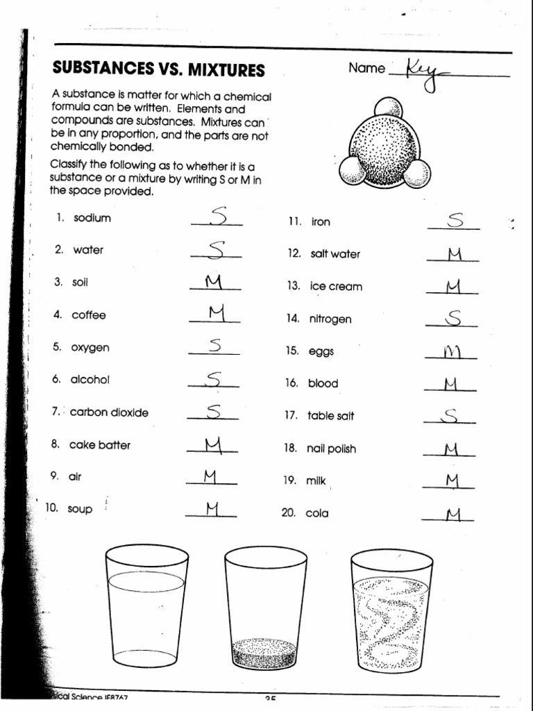 Img010 Substances vs. Mixtures Pkt. 6 Pgs Answer Key | PDF | Chemical ...
