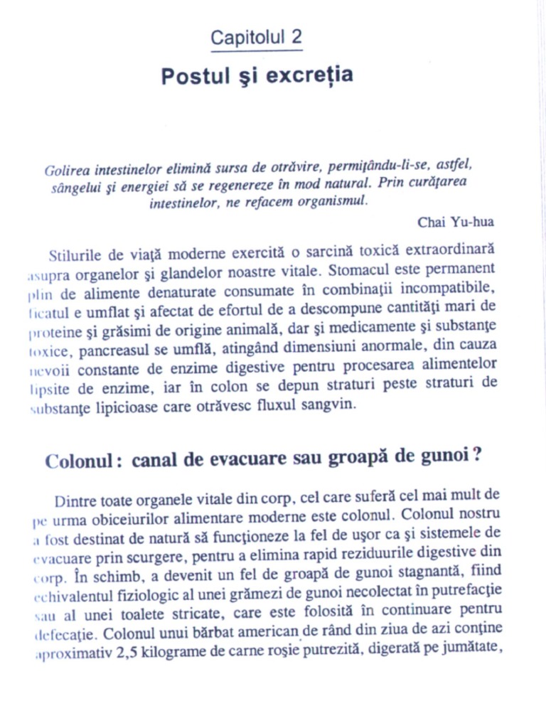 Postul Negru Și Excretia | PDF