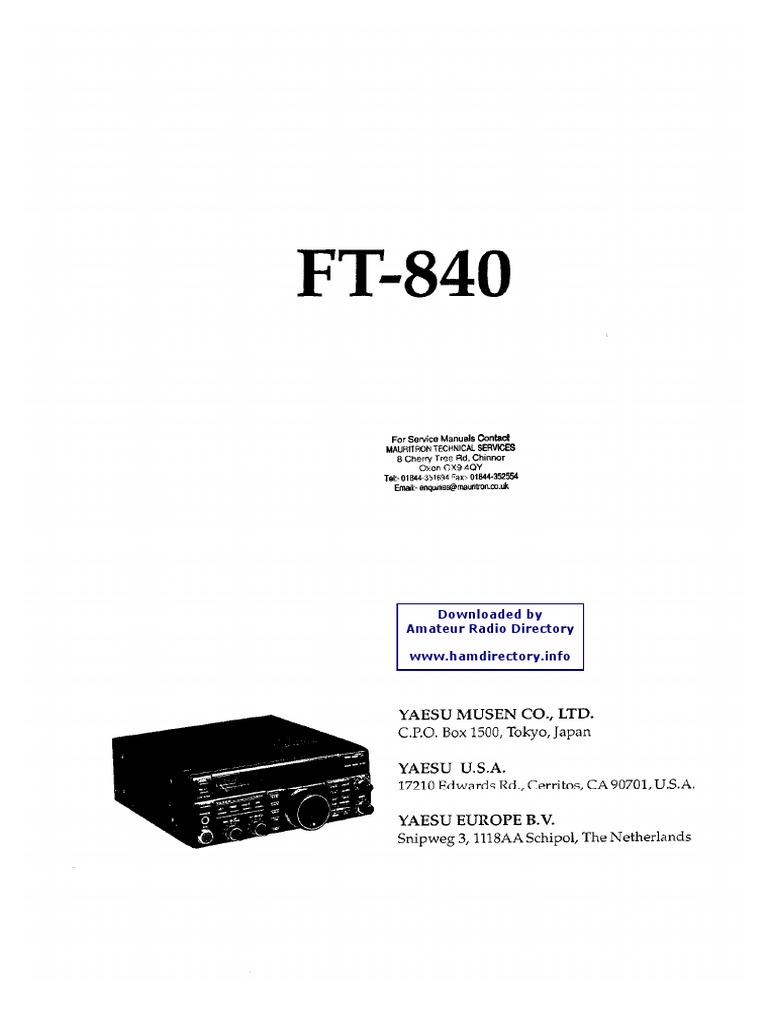FT840-Service Manual PDF | PDF