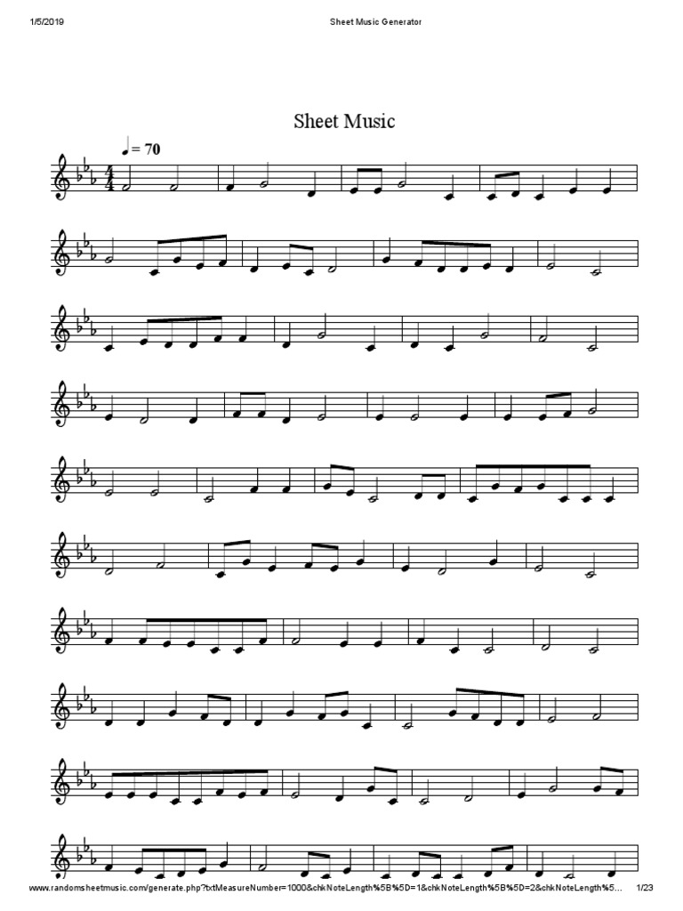 12 Sheet Music Generator | PDF | Performing Arts | Sound
