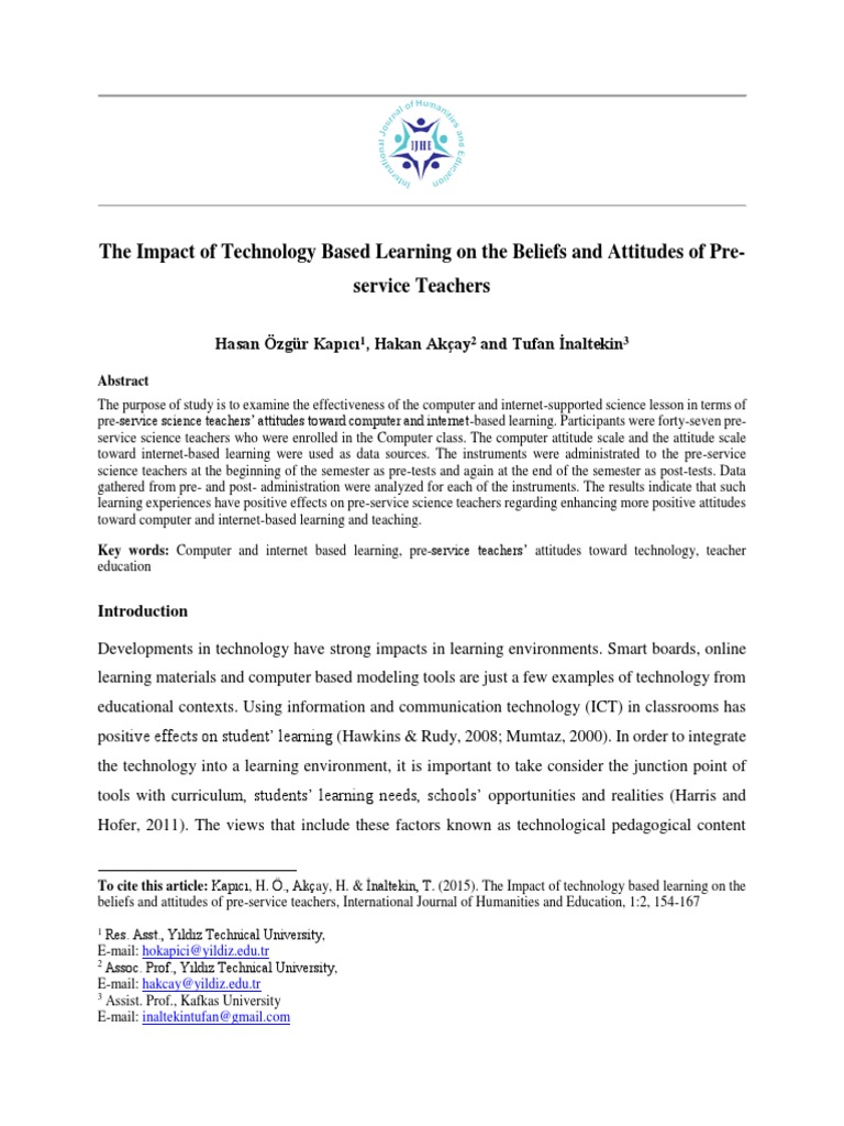 The Impact of Technology Based Learning | Download Free PDF ...