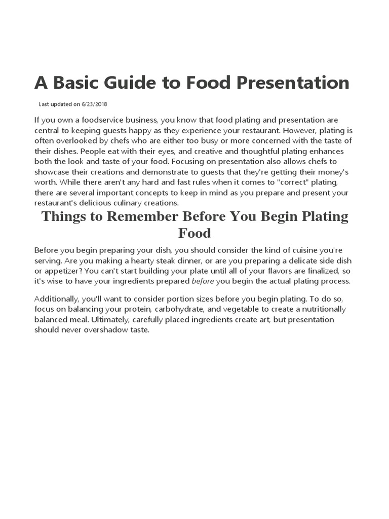 Mastering Food Presentation Techniques | PDF | Spoon | Restaurants