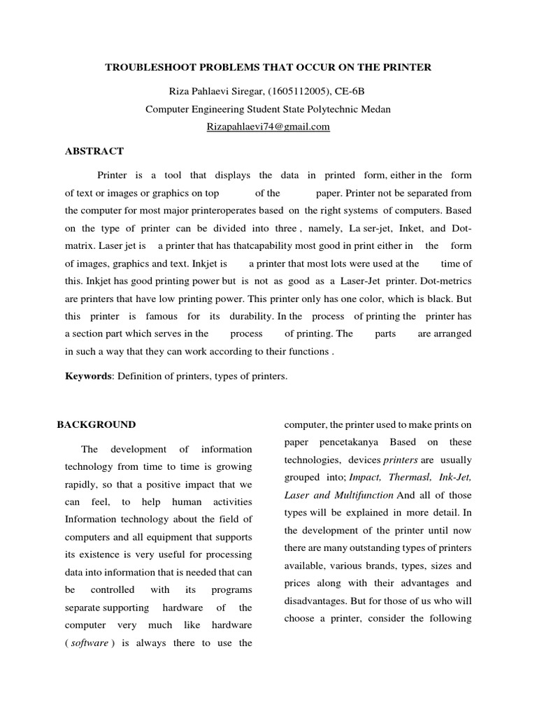 Traoubleshooting Printer 1 | PDF | Printer (Computing) | Graphic Design