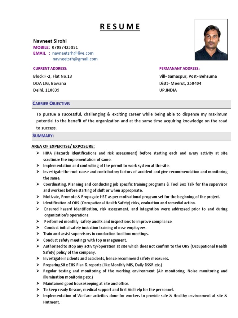 Navneet Sirohi Resume 10.19 | PDF | Occupational Safety And Health | Business