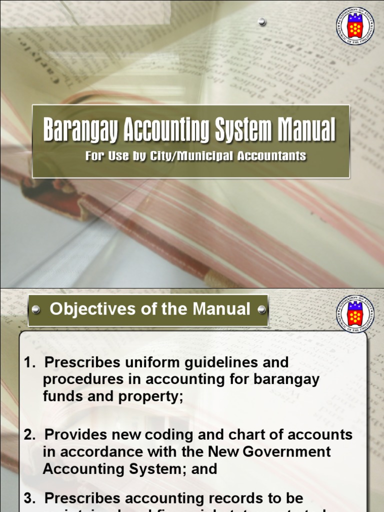 Barangay Accounting System Manual | PDF | Book Value | Debits And Credits